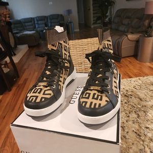 Shoes | Guess Womens Mannen Knit Lace Hi Top Fashion Sneaker | Poshmark